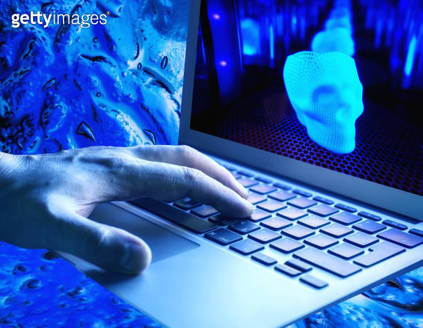 The art of computer prototyping concept: human hand on keyboard of ...