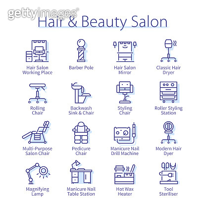 Hair & beauty salon pack. Nail manicure, pedicure accessories, hair ...