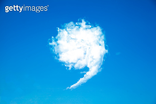 Cloud Creative White Cloud and Comma isolated from Sky Background - 3D ...