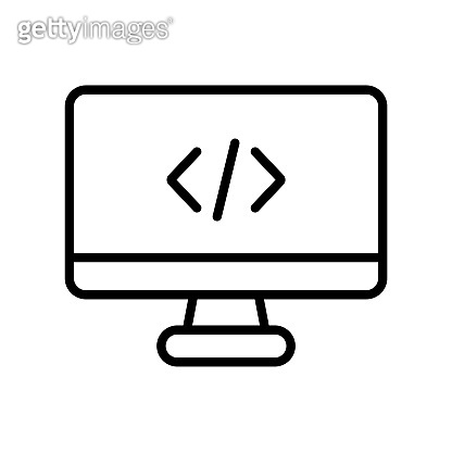 html code line art vector icon - ui icon vector (1222093564) - 게티이미지뱅크