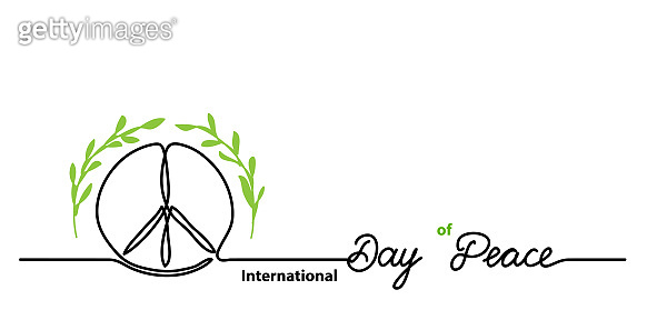 International Day of Peace simple background. One continuous line ...