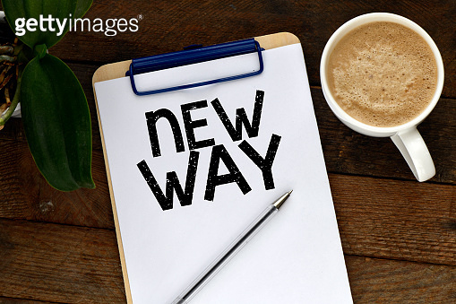 NEW WAY. Text sign showing New Way. 이미지 (1289375895) - 게티이미지뱅크