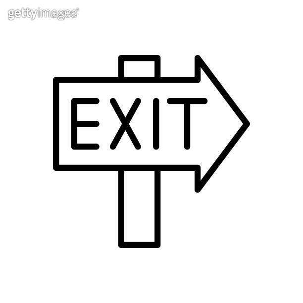 Sign, exit icon. Simple line, outline vector elements of firefighters ...