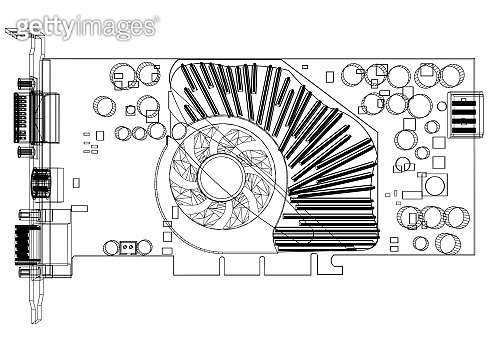 Computer Graphic Card blueprint (1220367102) - 게티이미지뱅크