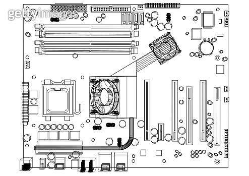 Computer Motherboard blueprint 이미지 (1212219263) - 게티이미지뱅크