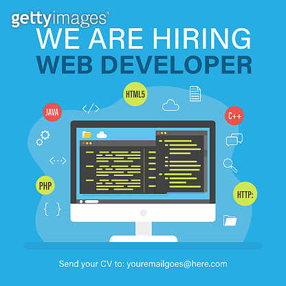 We are hiring web developer. Job vacancy template (1286509730) 일러스트, 무료 ...