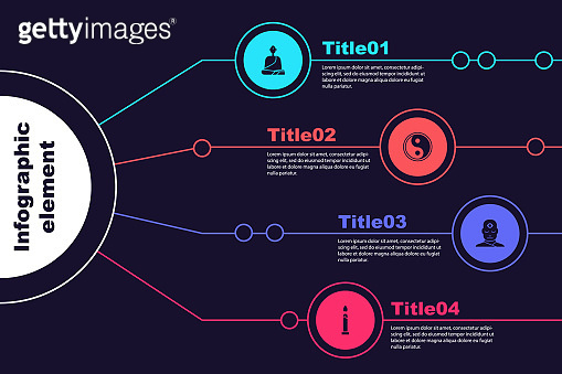 Set Buddhist monk, Yin Yang, Man with third eye and Burning candle ...