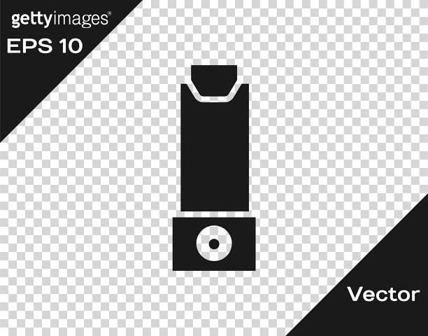 Black Inhaler icon isolated on transparent background. Breather for ...