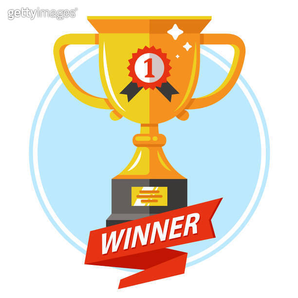 gold cup for the winner with a red ribbon. win the competition 이미지 ...