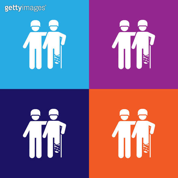 soldiers, mans, military, wounded pictogram icon. Signs and symbols can ...
