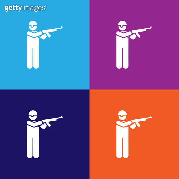 rifle, man, soldier, military pictogram icon. Signs and symbols can be ...