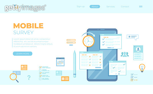 Online Survey Testing Questionnaire. Phone screen with online filling ...