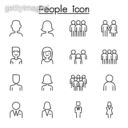 People icon set in thin line style 이미지 (1270463169) - 게티이미지뱅크