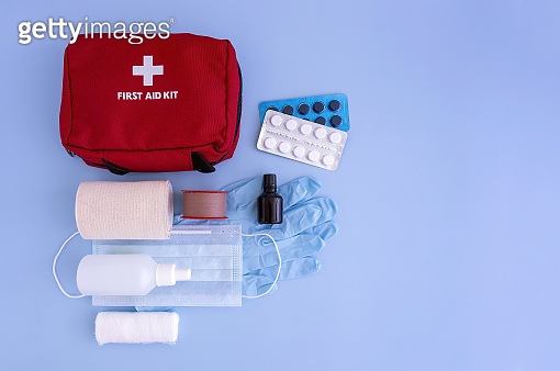 first aid kit, bandages, hydrogen peroxide, band-aid, iodine, medical ...