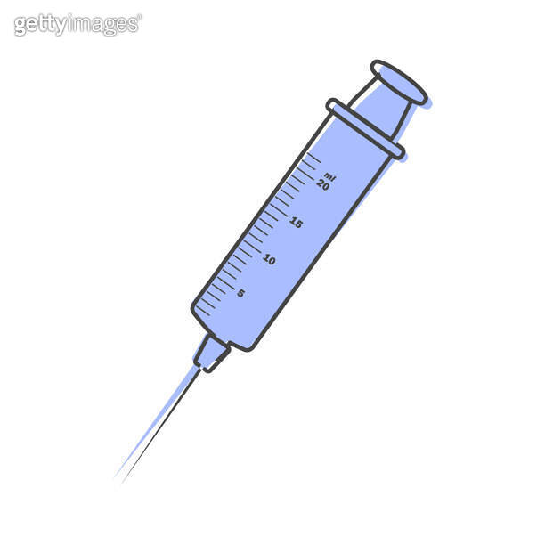 Vector image of medical syringe for injections and needles cartoon ...