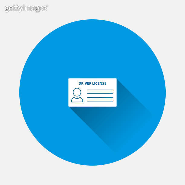 Vector car driver licenses icon on blue background. Flat image with ...