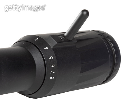 Throw lever on the magnification knob on a riflescope (1286854307) - 게티 ...