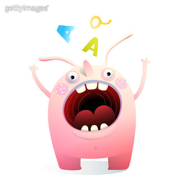 Monster Mascot Shouting Screaming Mouth Wide Open (1279836991) 일러스트, 무료 ...