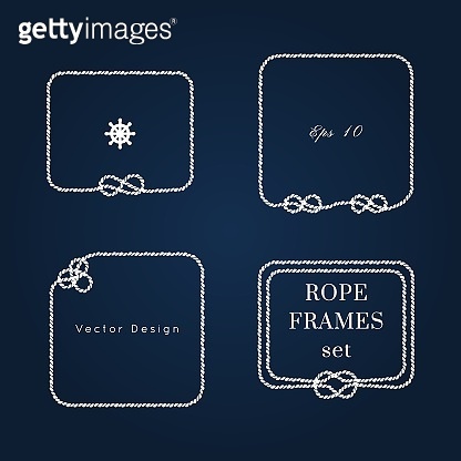 Nautical vector frame. Rope knot border design 이미지 (1254425114) - 게티이미지뱅크