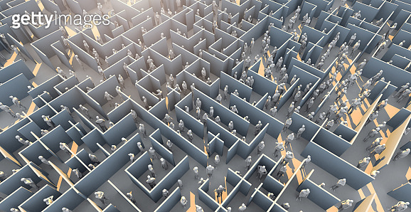 problem solution ideas concept 3d rendering of crowd polygon peole find ...