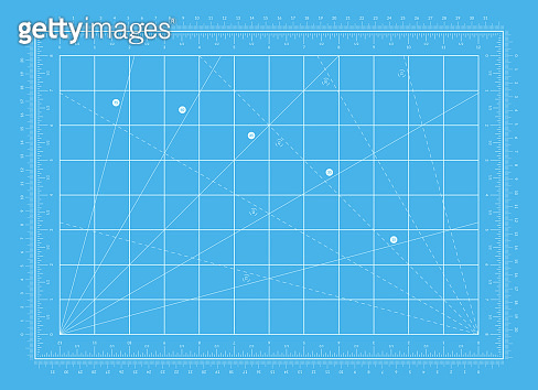 Self healing cutting mat with both an imperial and a metric scale grid ...