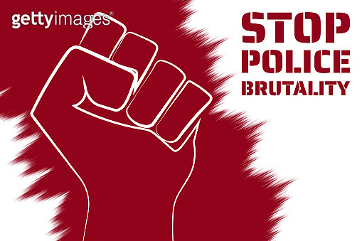 Stop police brutality concept. Template for background, banner, poster ...