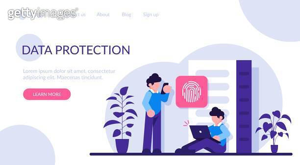 Data protection concept. Database security. Big data storage, big data engineering, data ...