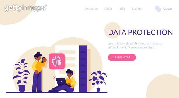 Data protection concept. Database security. Big data storage, big data engineering, data ...