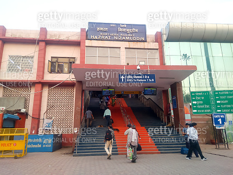 Hazrat Nizamuddin railway station in South Delhi Division of the Northern Railway zone of the ...