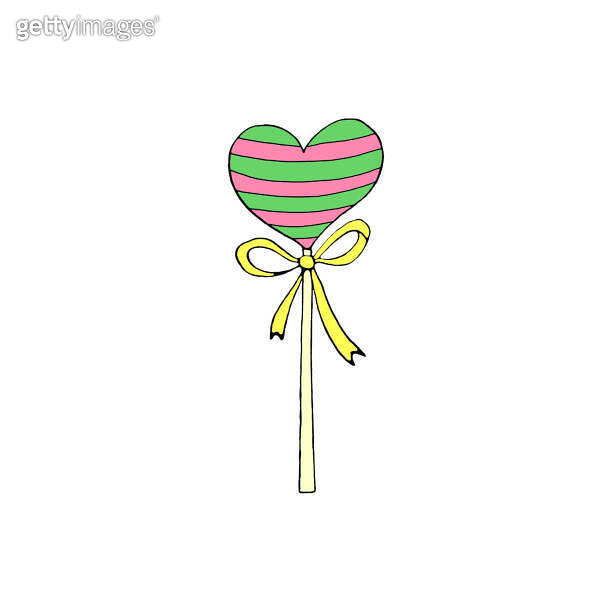 Color Heart Shaped Lollipop Candy with ribbon. Valentine's Day, Easter ...