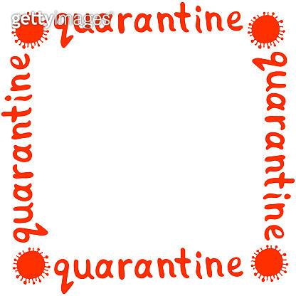 Vector background, frame, border with word quarantine and molecules ...