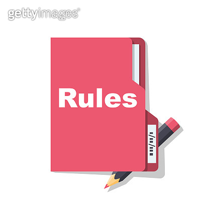 Rules concept. A folder with documents and a pencil on the table ...