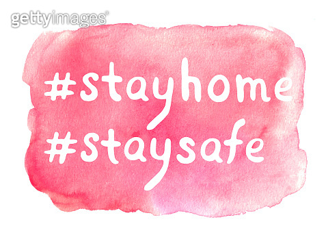 Watercolor lettering on theme of quarantine, self-isolation times and ...