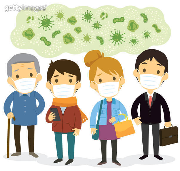 People wearing face masks against viruses 이미지 (1203595677) - 게티이미지뱅크