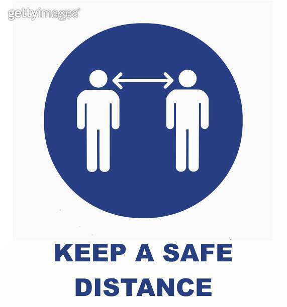 Keep a safe distance. Safety and mandatory sign 이미지 (1226047298) - 게티이미지뱅크