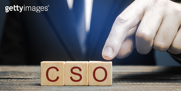 Wooden blocks with the word CSO. Chief strategy officer, chief ...