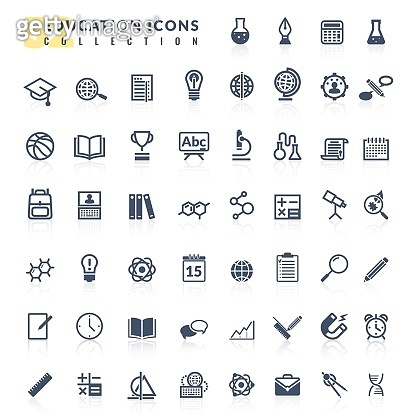 Education flat icons set. Set vector flat design icons education ...