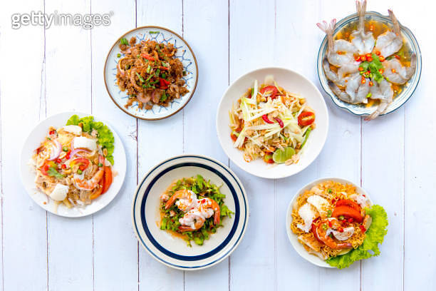 Papaya salad thai food and northeast food ,Thai food served on dining ...