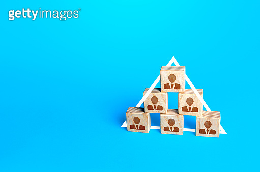 People form a pyramid order. Arrangement for subordinating people in ...
