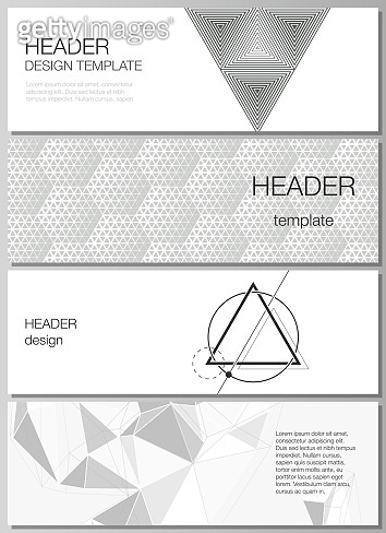 The minimalistic vector illustration of the editable layout of headers ...