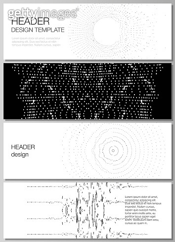 The minimalistic vector illustration of the editable layout of headers ...
