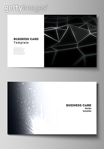 The abstract vector illustration layout of two creative business cards ...