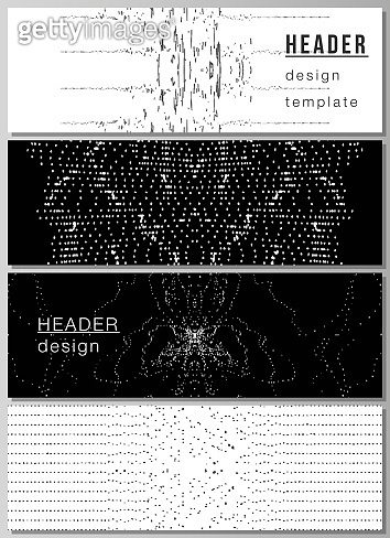 The minimalistic vector illustration of the editable layout of headers ...