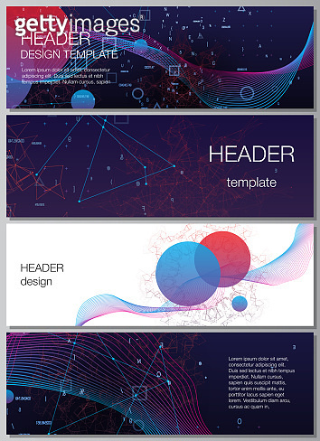 Vector layout of headers, banner templates for website footer design ...
