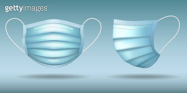 Medical masks template in different angles. To protect coronavirus ...