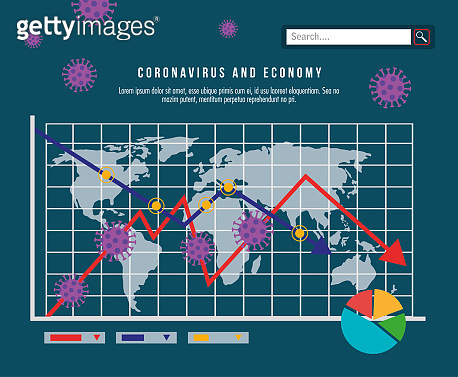infographic of economy impact by covid 19 이미지 (1223305664) - 게티이미지뱅크