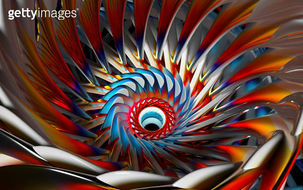 3d render of abstract art 3d background with part of surreal alien sun ...