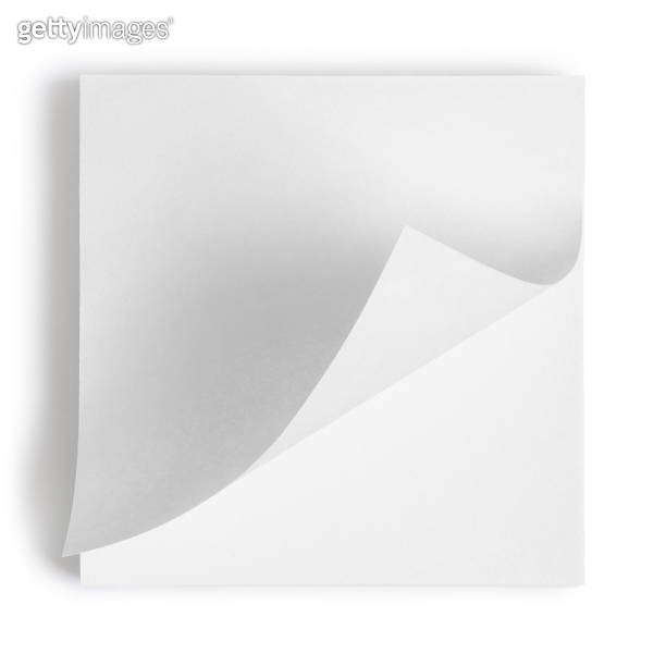 Pack of square white sticky note paper on white 이미지 (1225504578) - 게티이미지뱅크