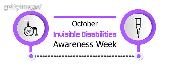Invisible disabilities awareness week concept vector in purple colors ...