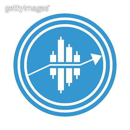 Trading forex icon vector. Bue stock market sign. Simple binary options ...